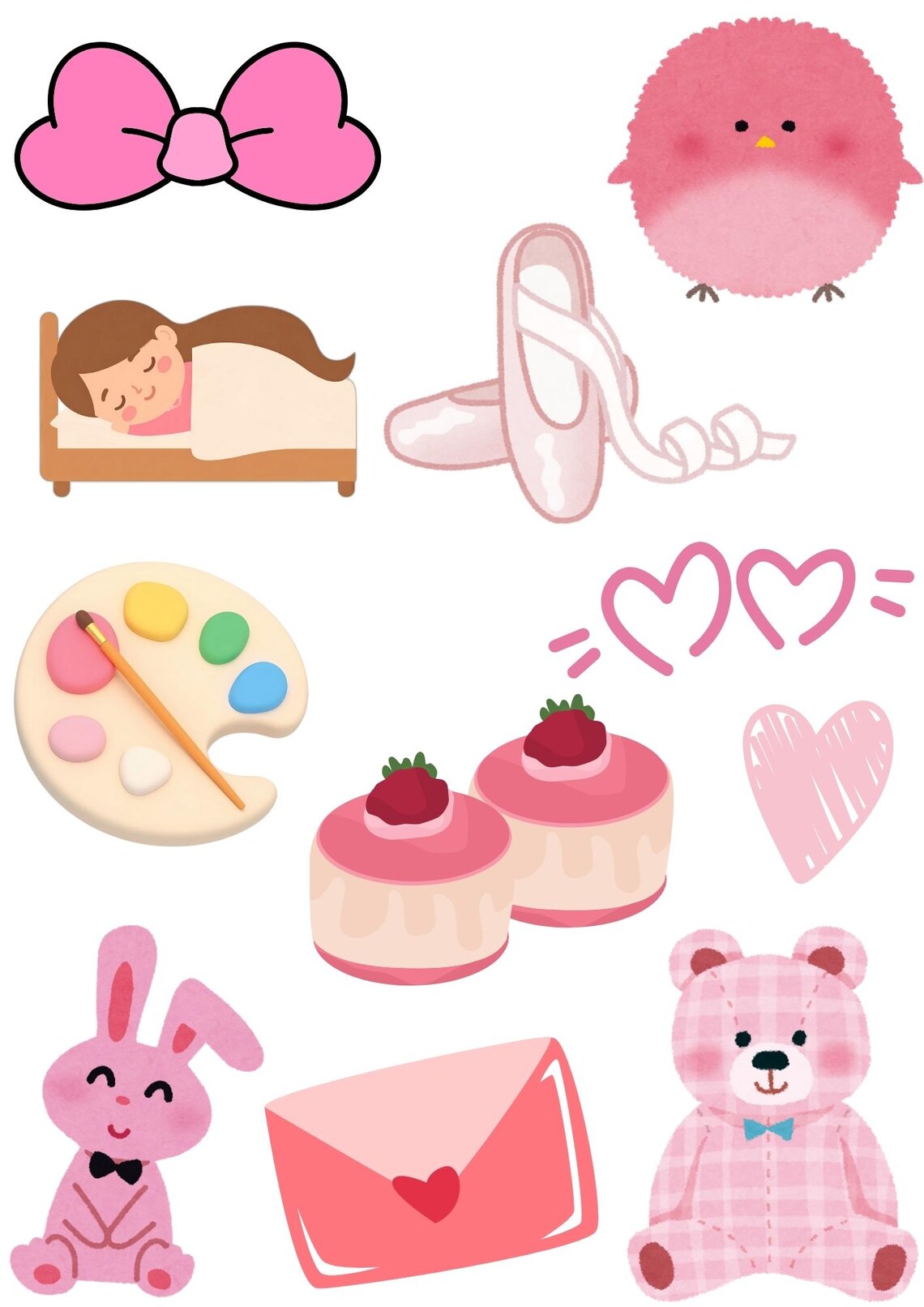 Pink Scrapbook Stickers Printable | Cute Aesthetic Digital Stickers ...