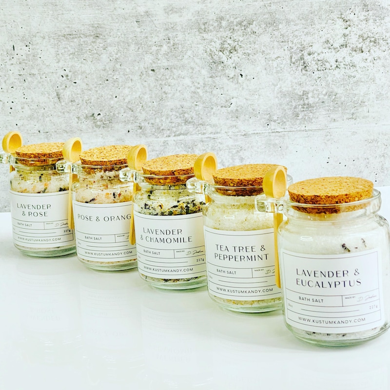 Bath Salt Spa Glass Jar - Etsy