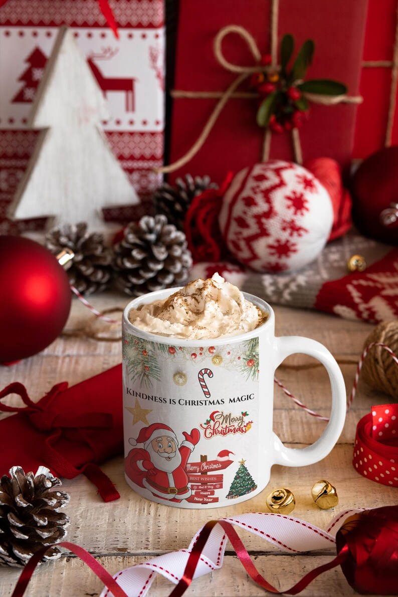 Christmas Mug PNG Canva Template, 11oz Mug Wrap Png, Christmas Mug Wrap ...