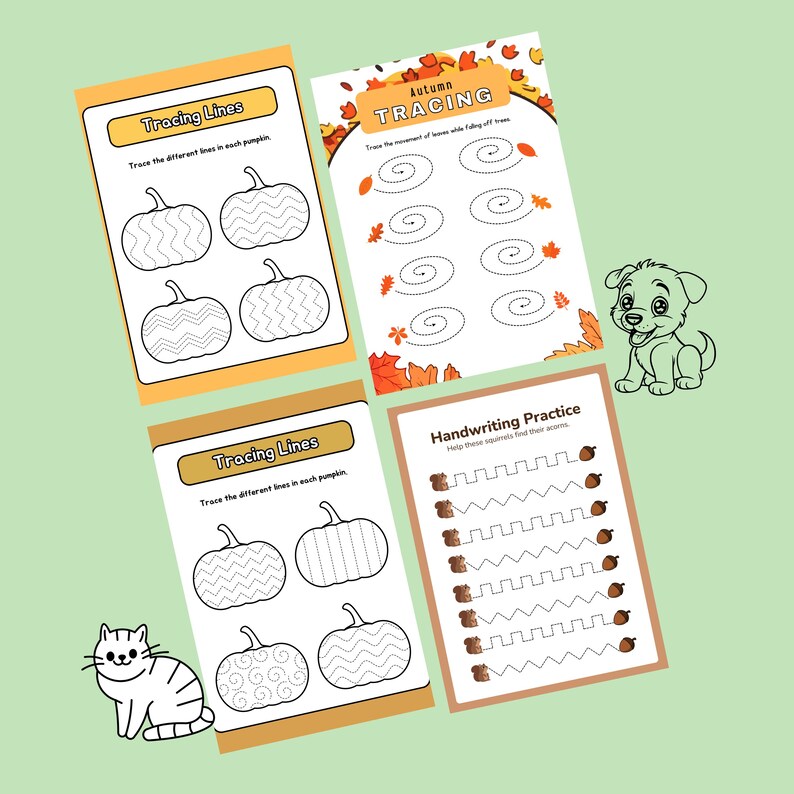 Tracing Worksheets for Kids, Preschool Fine Motor Skills, Printable PDF ...