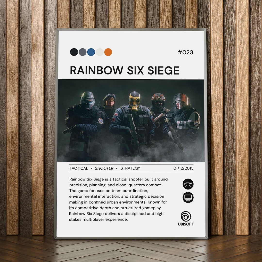Rainbow Six Siege Themed Poster | Tactical Gaming Wall Art | Strategy ...