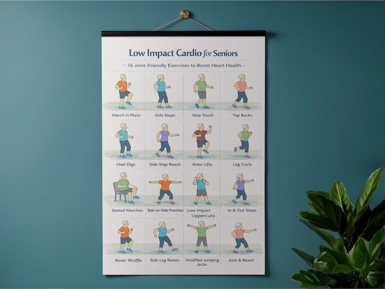 Low Impact Cardio for Seniors Printable | Gentle Cardio Exercises ...
