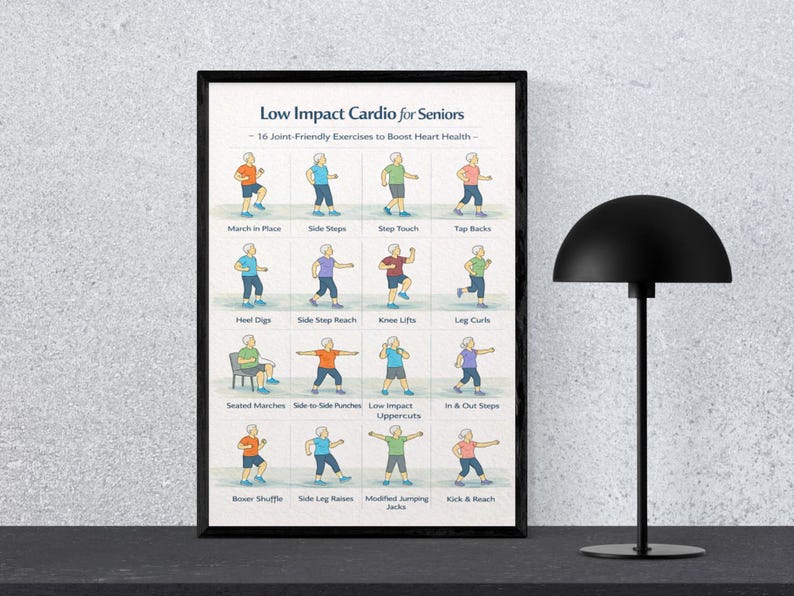 Low Impact Cardio for Seniors Printable | Gentle Cardio Exercises ...