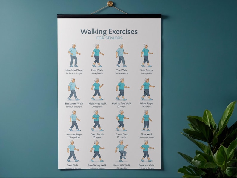 Walking Exercises for Seniors Printable | Low Impact Walking Workout ...
