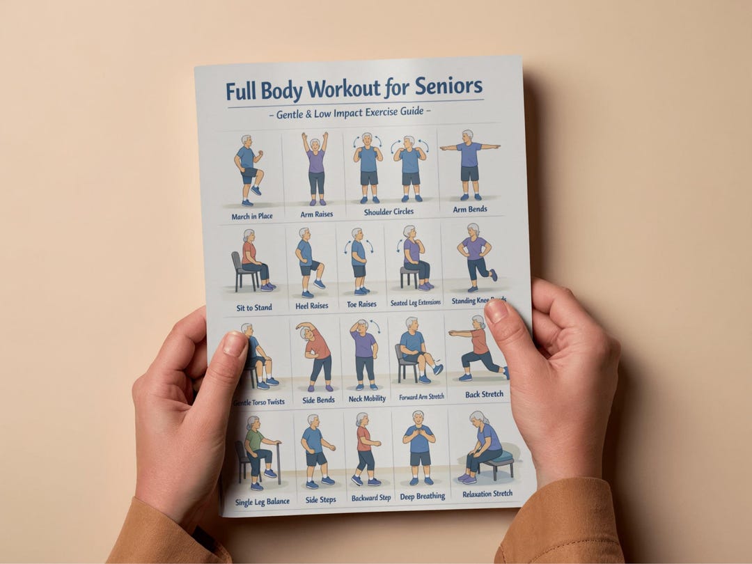 Full Body Workout for Seniors Printable | Low Impact Exercise Guide ...