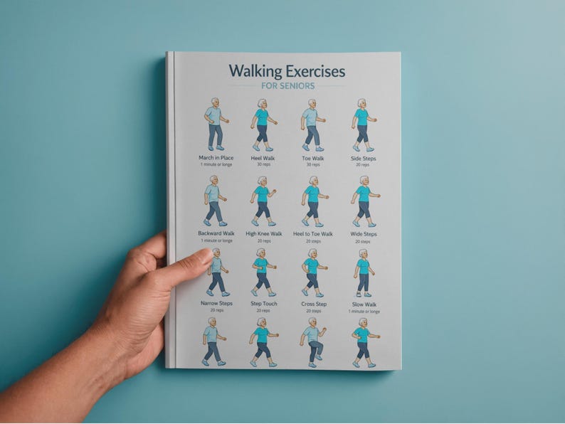 Walking Exercises for Seniors Printable | Low Impact Walking Workout ...