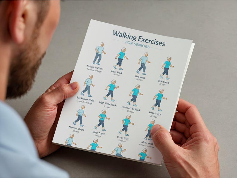Walking Exercises for Seniors Printable | Low Impact Walking Workout ...