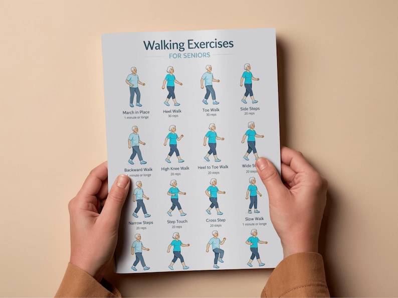 Walking Exercises for Seniors Printable | Low Impact Walking Workout ...