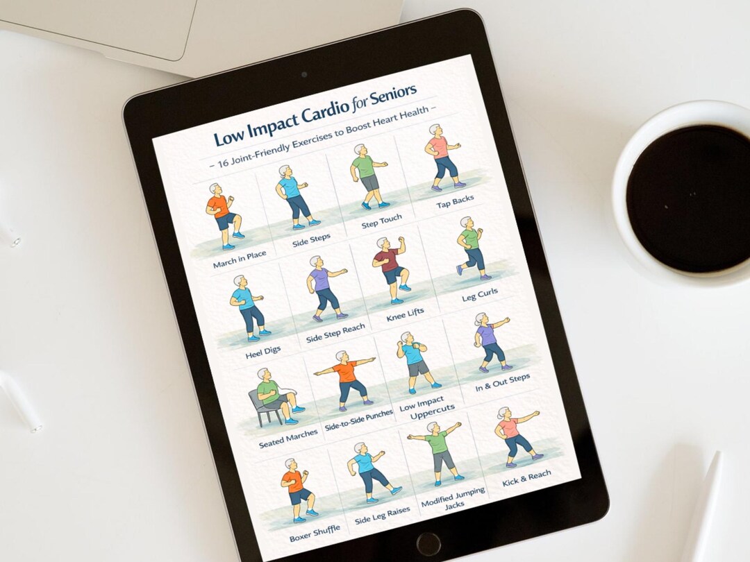 Low Impact Cardio for Seniors Printable | Gentle Cardio Exercises ...
