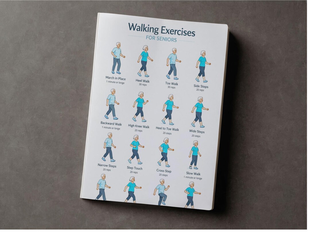 Walking Exercises for Seniors Printable | Low Impact Walking Workout ...