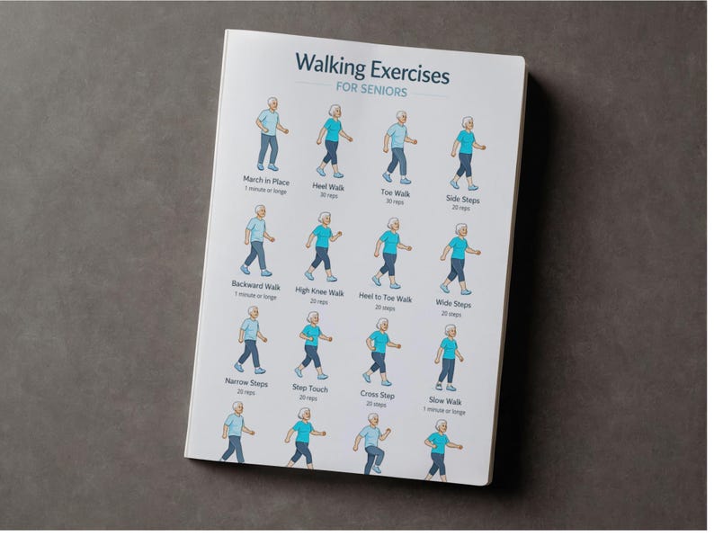 Walking Exercises for Seniors Printable | Low Impact Walking Workout ...