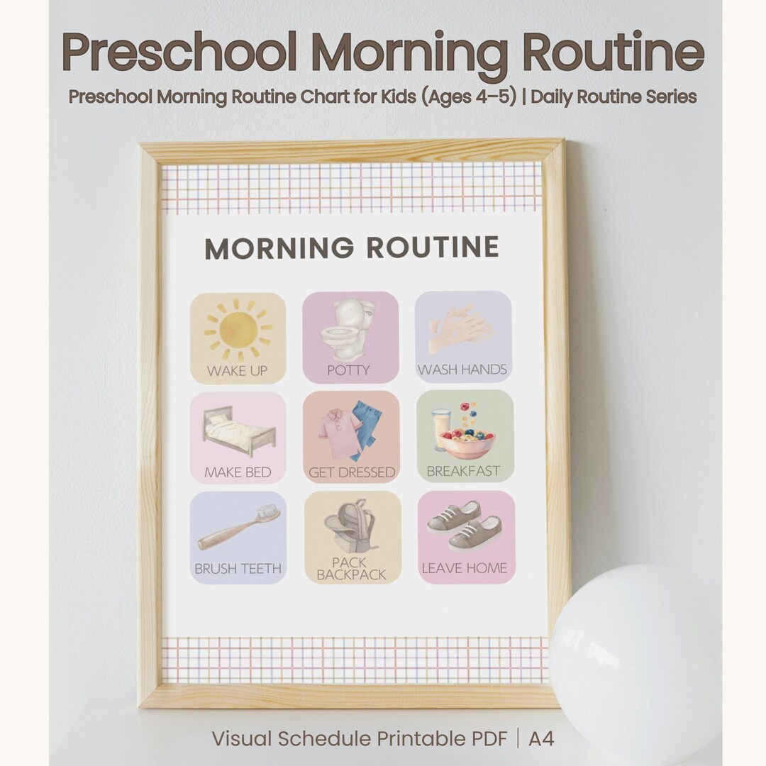 Preschool Morning Routine Chart – Visual Schedule for Kids - Etsy