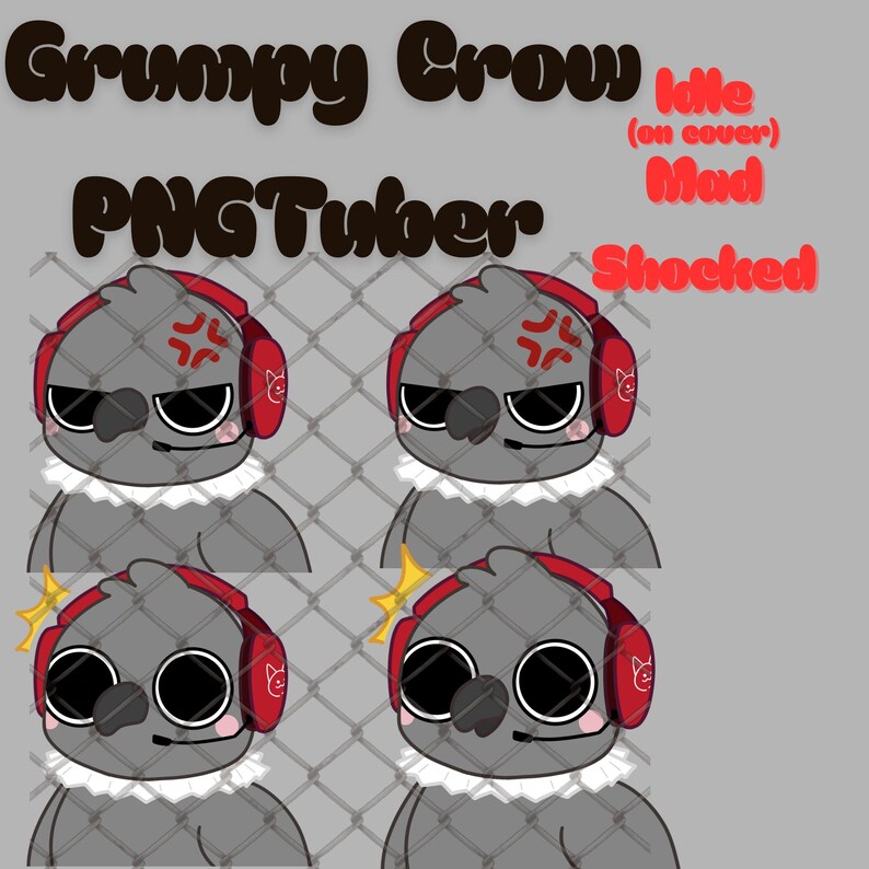 Grumpy Crow Pngtuber | Love and Deepspace | Pre-made | Veadotube | 3 ...