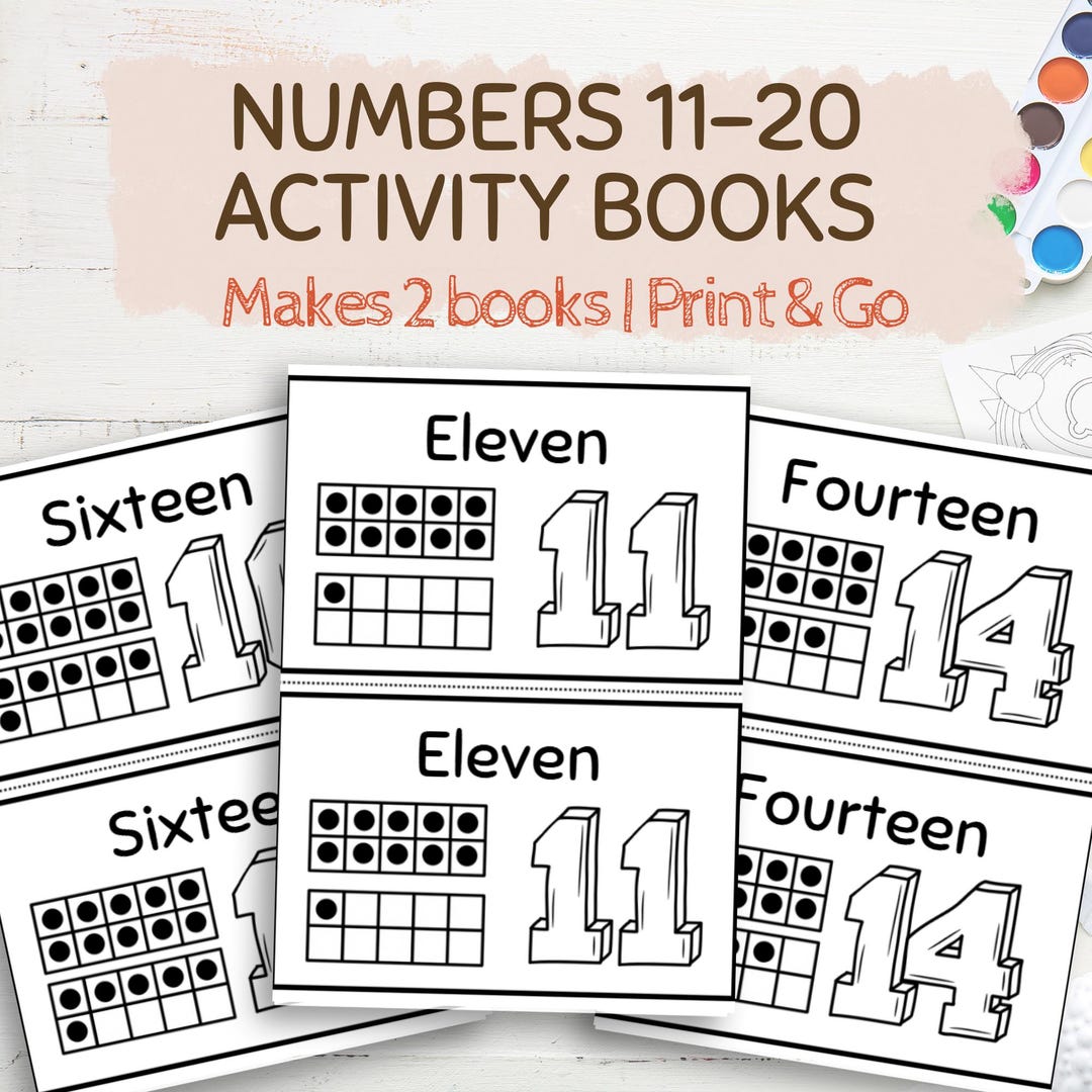Numbers 11–20 Activity Book Printable | Easy Reader Counting Mini Books ...