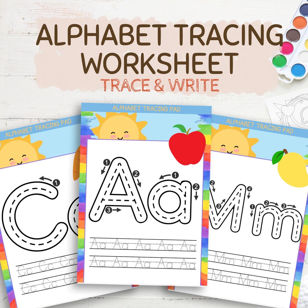 Kindergarten Alphabet Tracing Pages - Upper and Lower Case Letters ...
