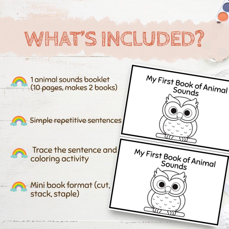 My First Animal Sounds Booklet Printable | Preschool Coloring & Tracing ...