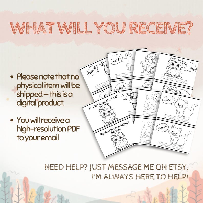 My First Animal Sounds Booklet Printable | Preschool Coloring & Tracing ...