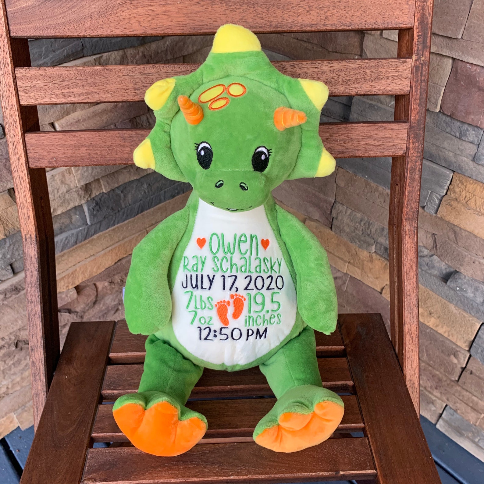 Birth Stat Stuffed Animal Personalized Baby Gift - Etsy