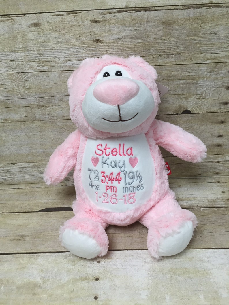 Birth Stat Stuffed Animal Personalized Baby Gift | Etsy