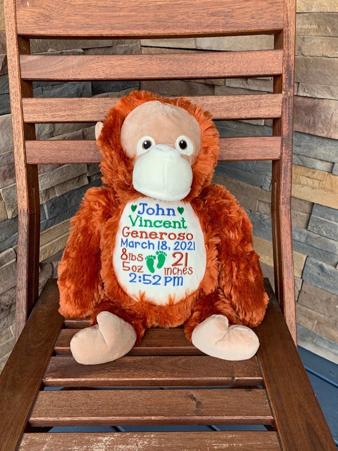 Birth Stat Stuffed Animal, Personalized Baby Gift, Personalized Stuffed ...