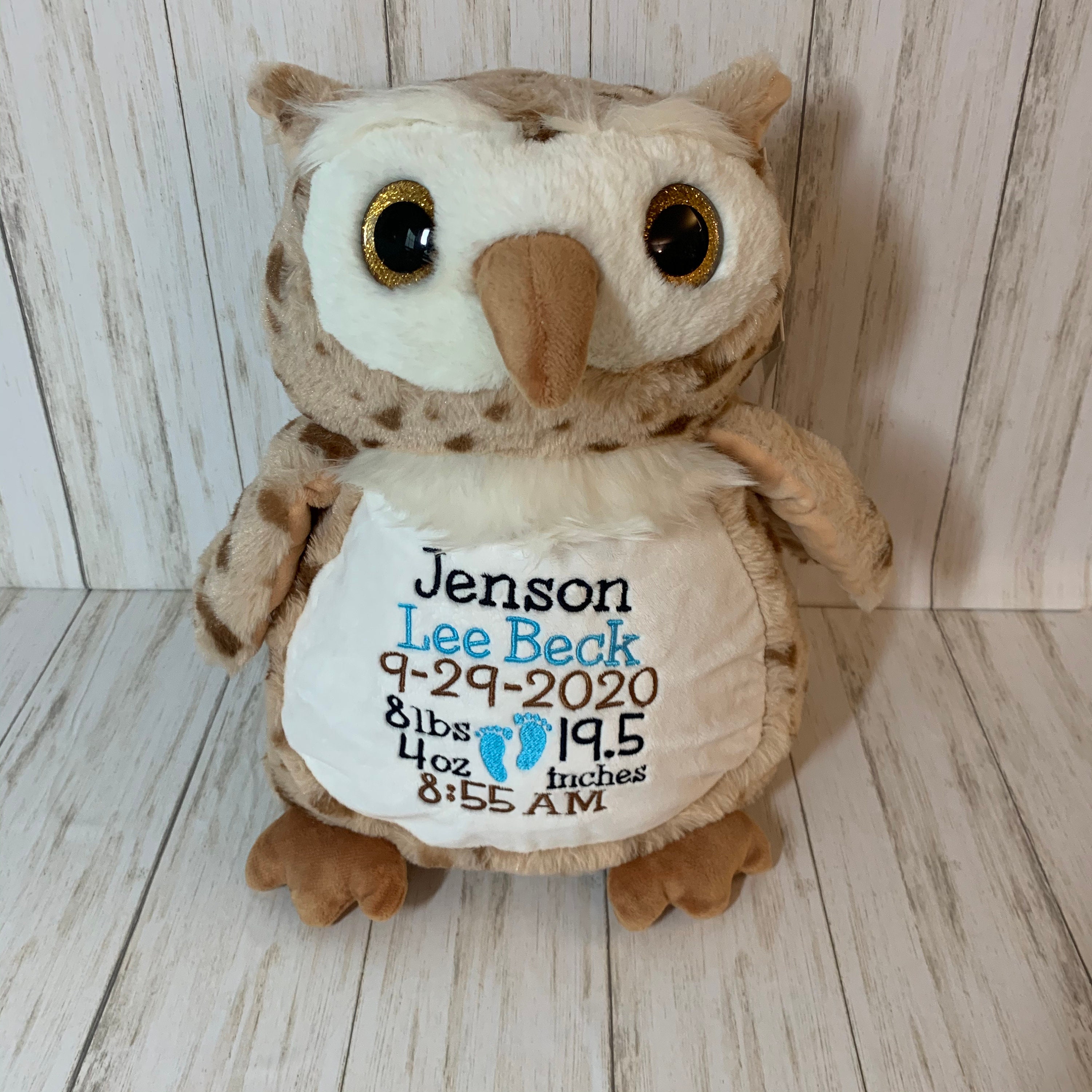 Owl Birth Stat Stuffed Animal Personalized Stuffed Animal | Etsy