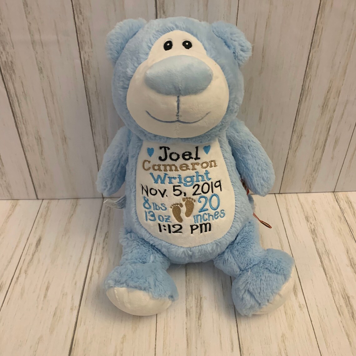 Birth Stat Stuffed Animal Personalized Baby Gift | Etsy
