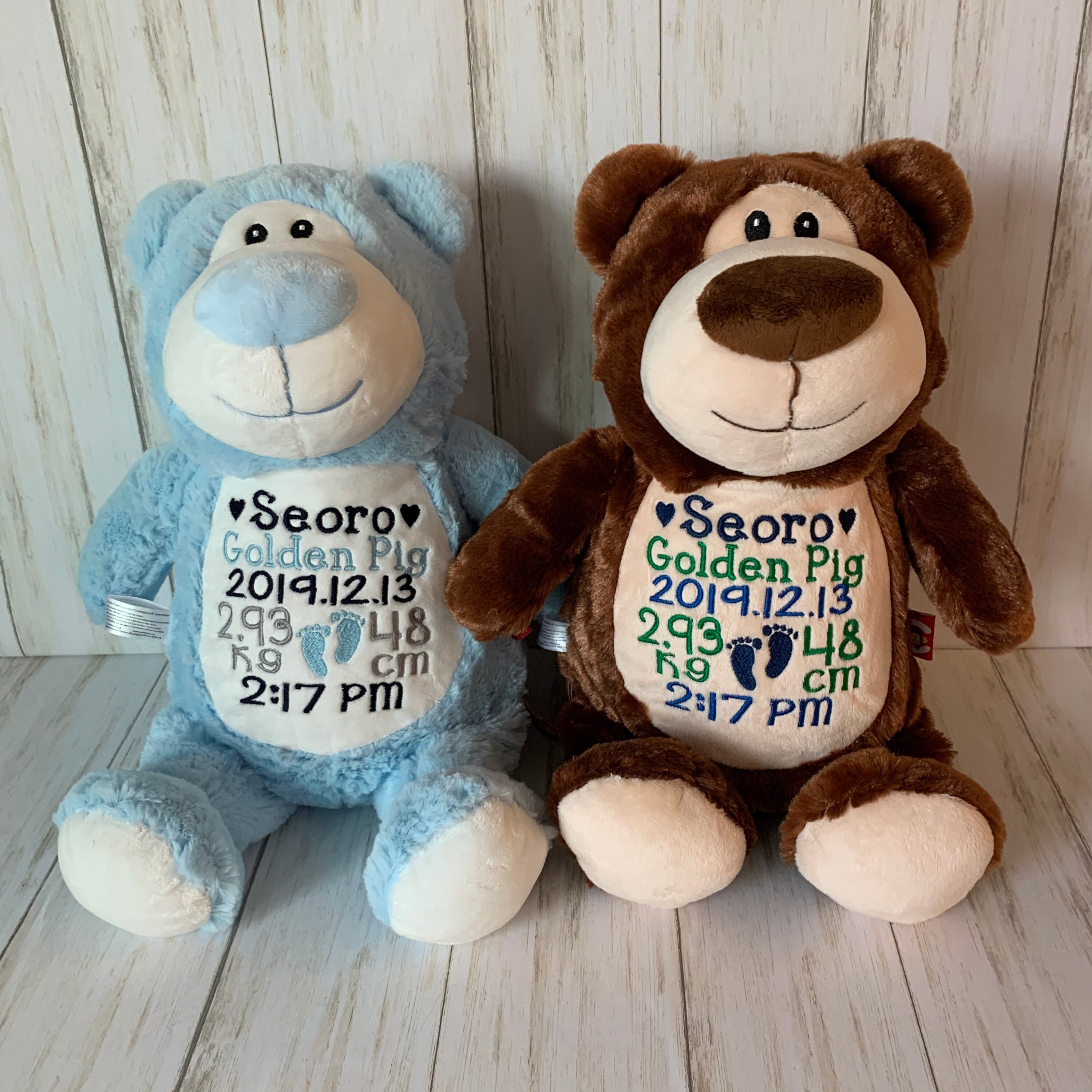 Birth Stat Stuffed Animal Personalized Baby Gift | Etsy