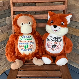 Birth Stat Stuffed Animal, Personalized Baby Gift, Personalized Stuffed ...