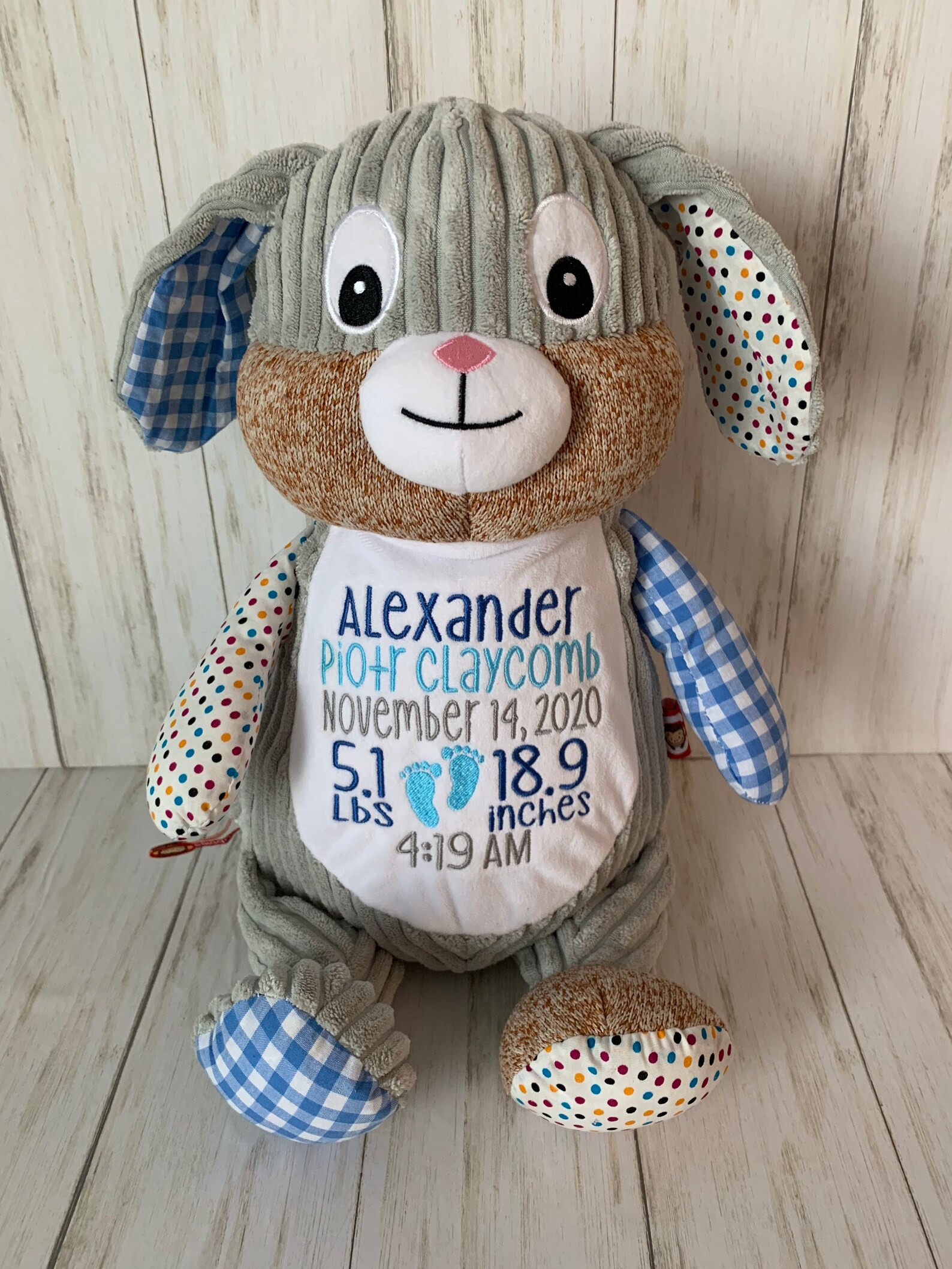 Bunny Birth Stat Stuffed Animal Personalized Stuffed Animal | Etsy