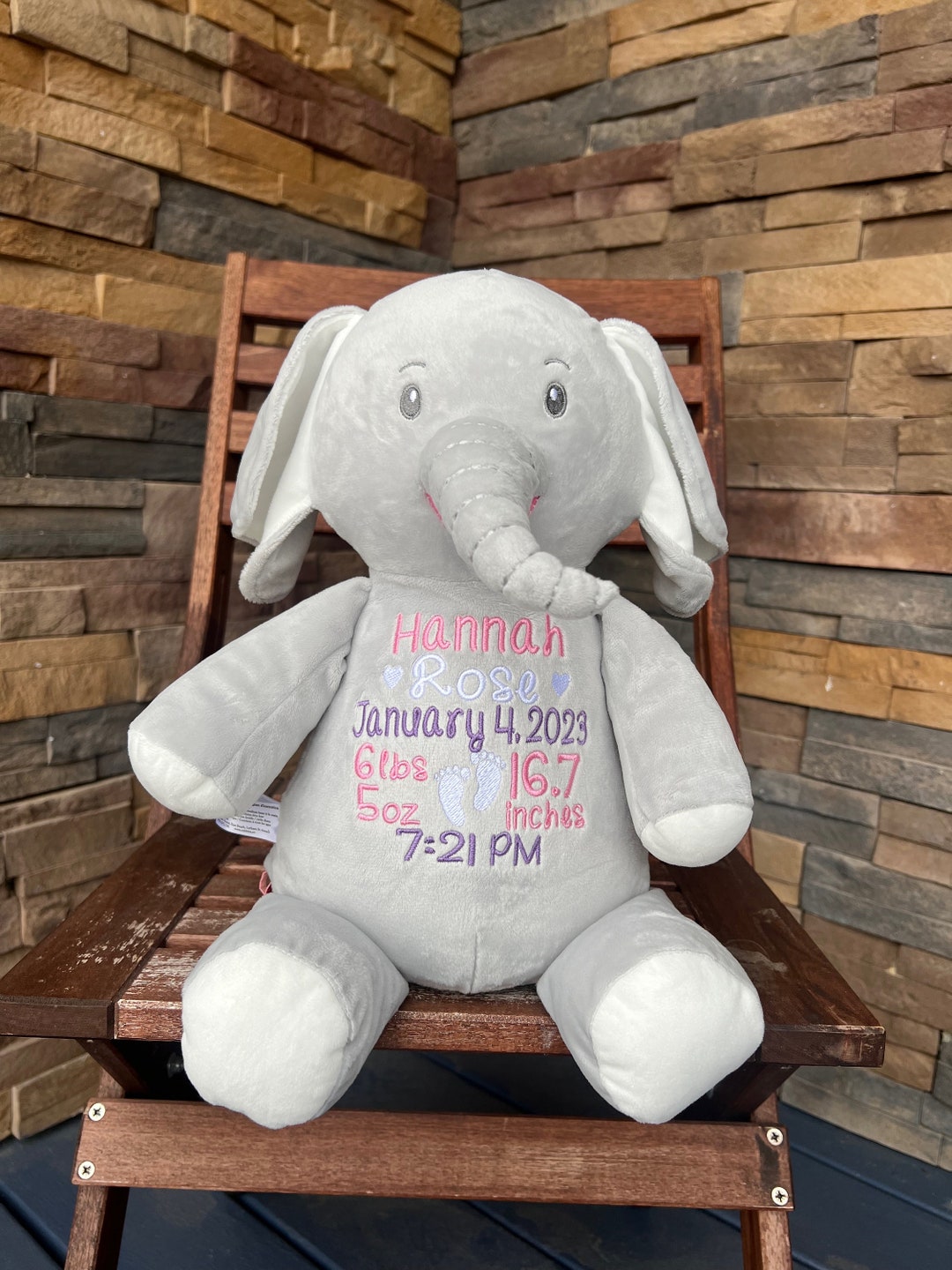 Birth Stat Stuffed Animal, Personalized Baby Gift, Personalized ...