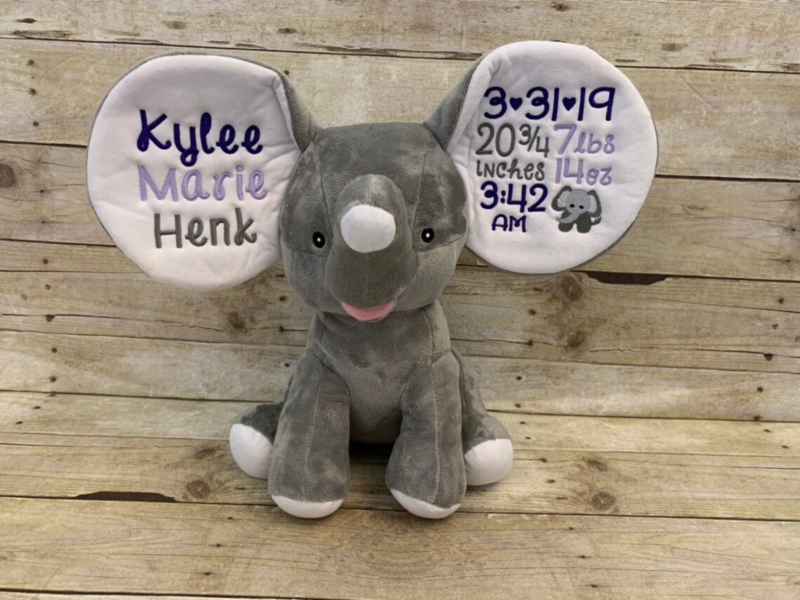 Personalized Elephant Personalized Baby Gift Dumble - Etsy