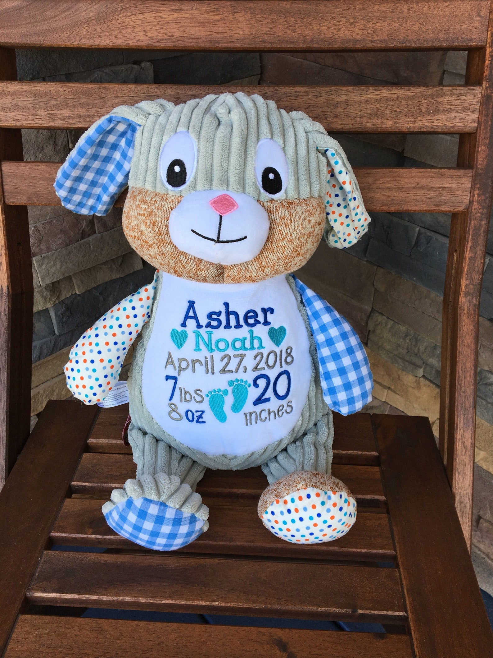 Bunny Birth Stat Stuffed Animal Personalized Stuffed Animal | Etsy