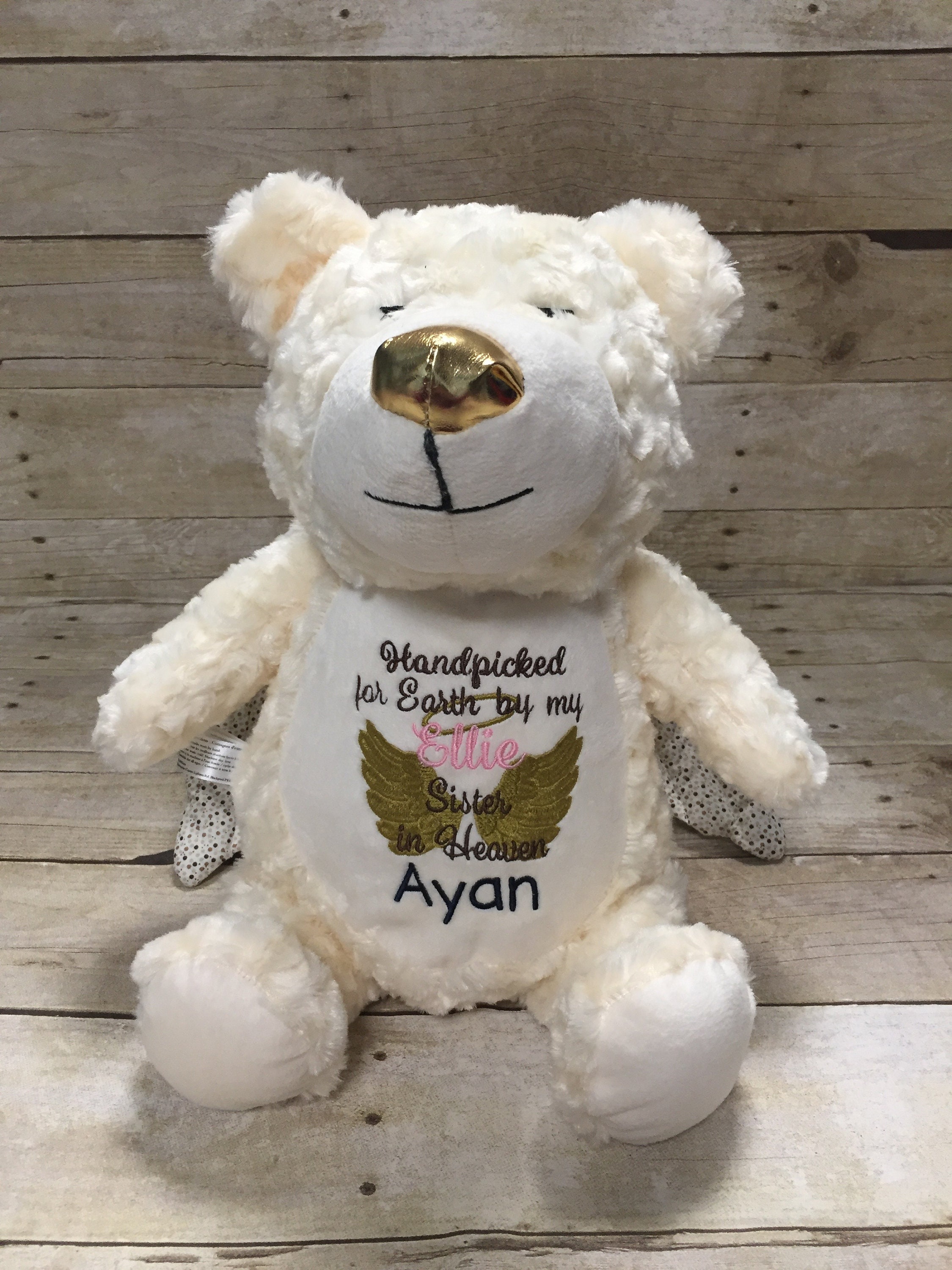 Guardian Angel Bear Personalized Angel Baby Keepsake | Etsy