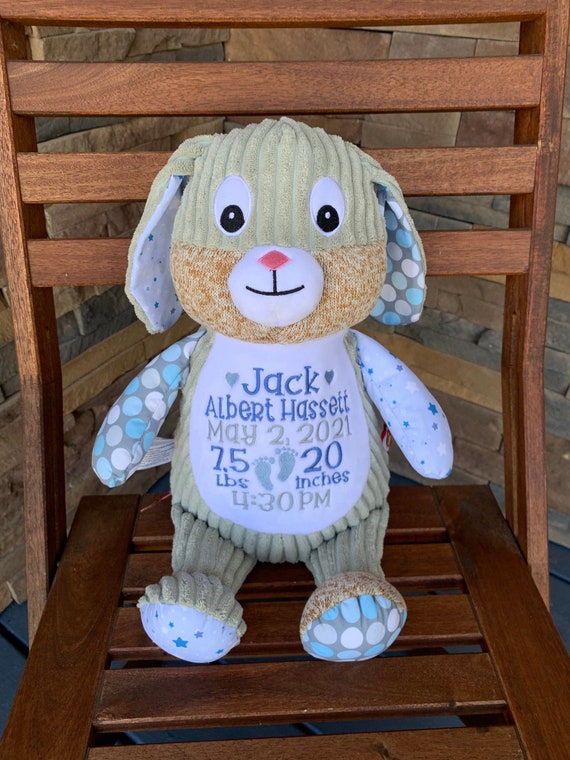 Bunny Birth Stat Stuffed Animal Personalized stuffed animal | Etsy