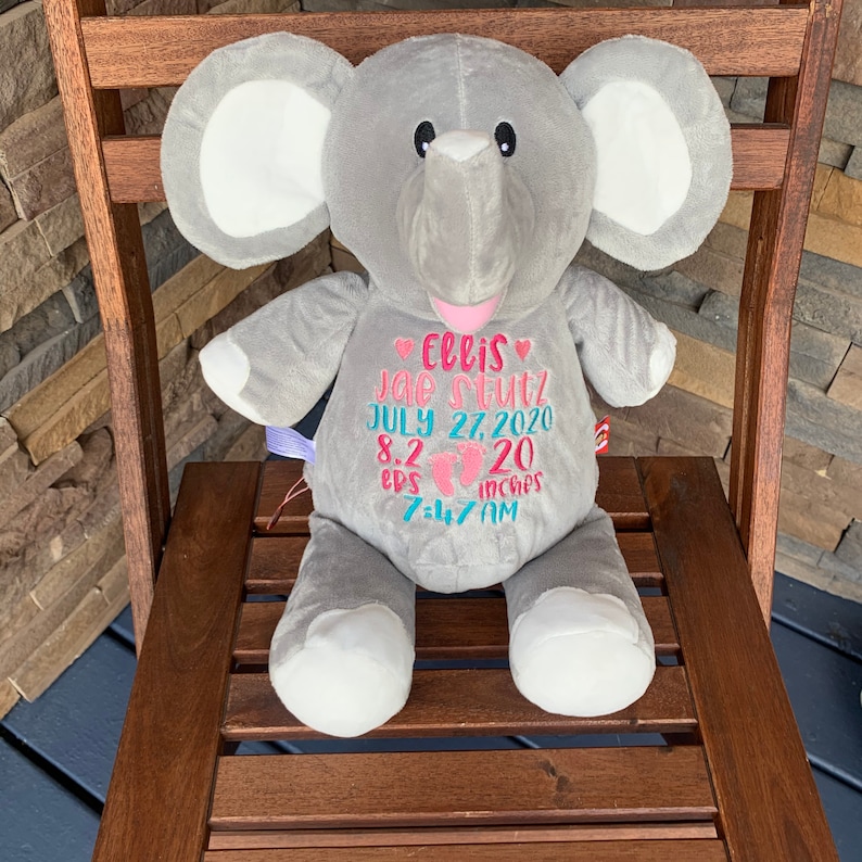Birth Stat Stuffed Animal, Personalized Baby Gift, Personalized ...