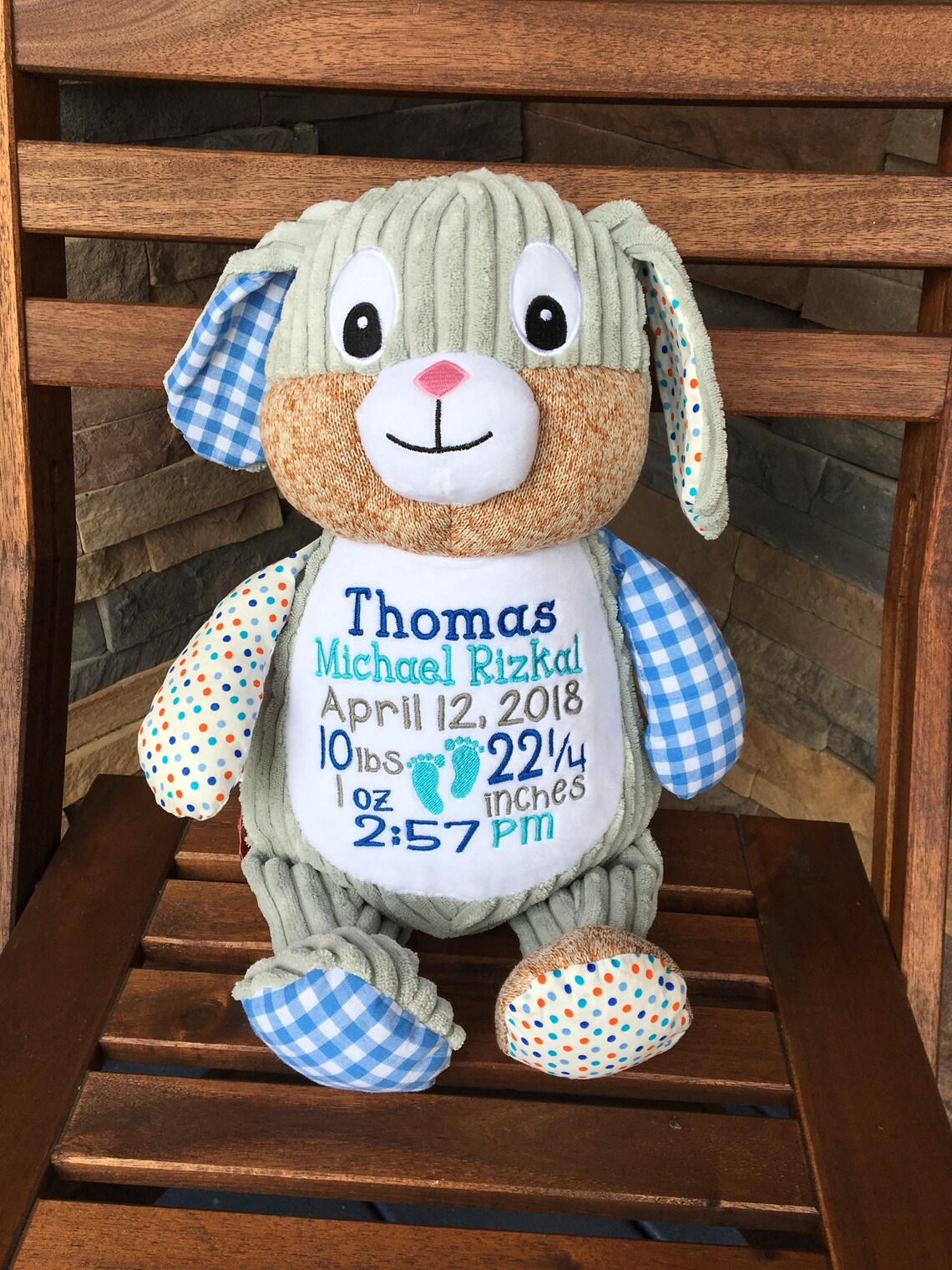 Bunny Birth Stat Stuffed Animal Personalized Stuffed Animal | Etsy