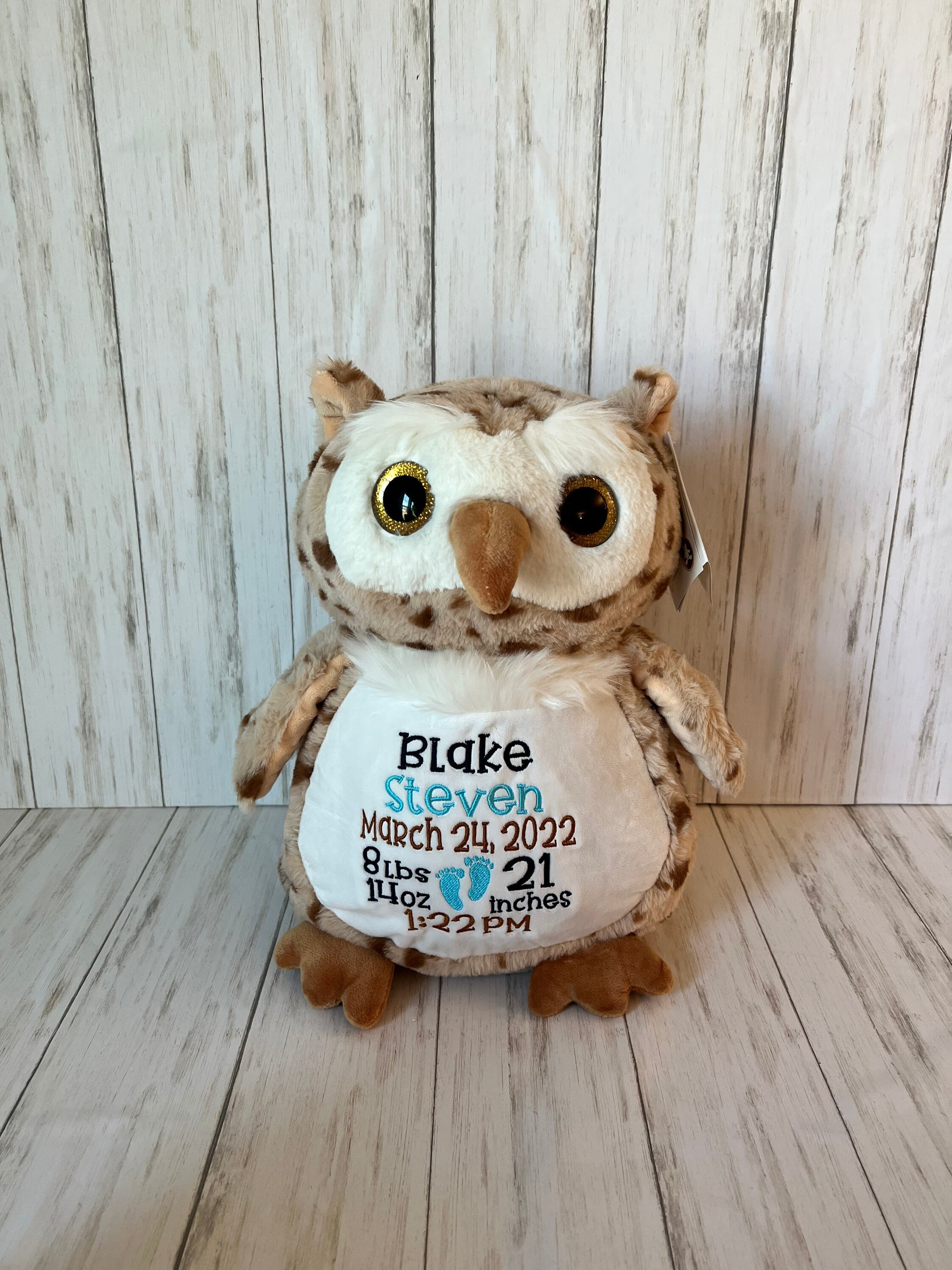 Owl Birth Stat Stuffed Animal Personalized Stuffed Animal | Etsy
