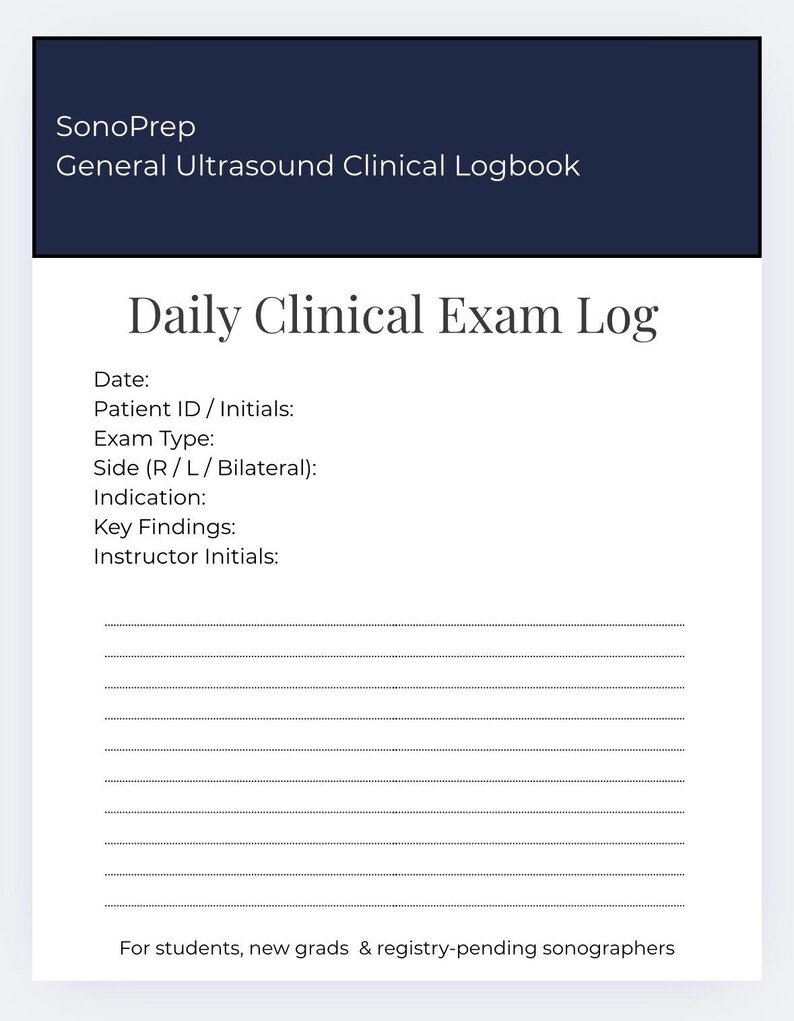 General Ultrasound Clinical Logbook | Editable Canva Template - Etsy