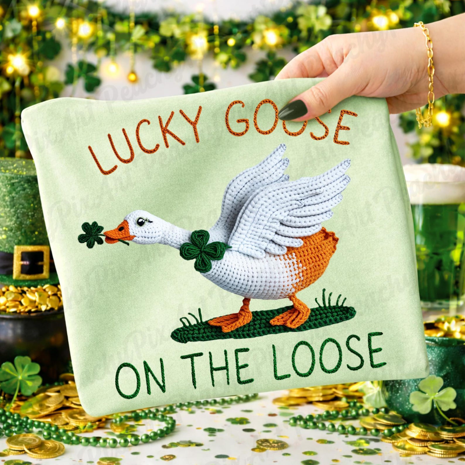 St Patrick's Png Bundle Faux Yarn Feeling Lucky Goose Blessed All ...