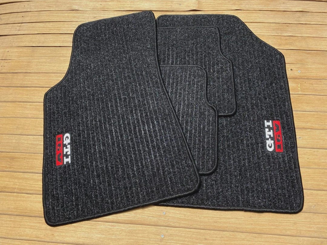 For Vw Golf Mk2 GTI 16V Floor Mats Carpet Ribbed Black Set of 4 1985 ...