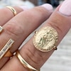 14K Gold Saint Christopher Signet Ring: Travel Protection Jewelry - Etsy