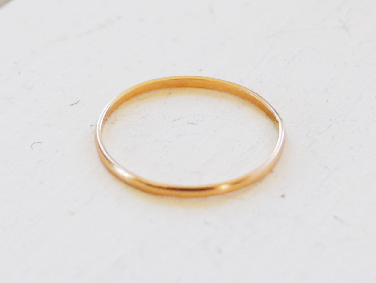 Thin Solid 14K Gold Knuckle Ring Sizes 1-10 Plain Band Ring | Etsy
