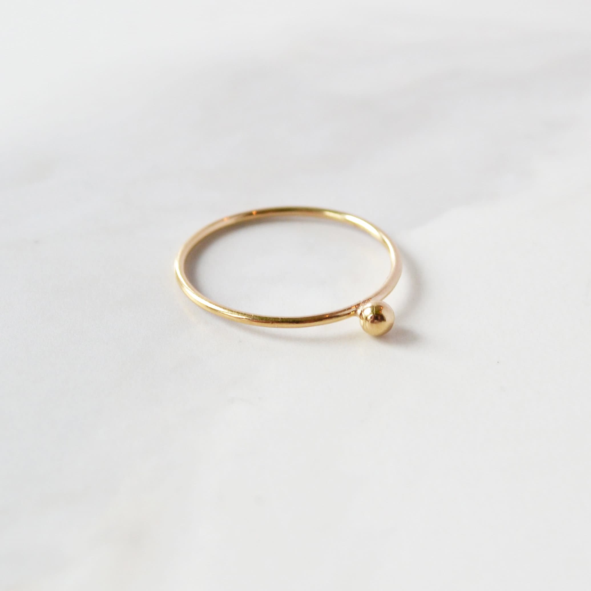 Gold Ball Ring Gold Filled Stacking Ring Gold Stacker | Etsy