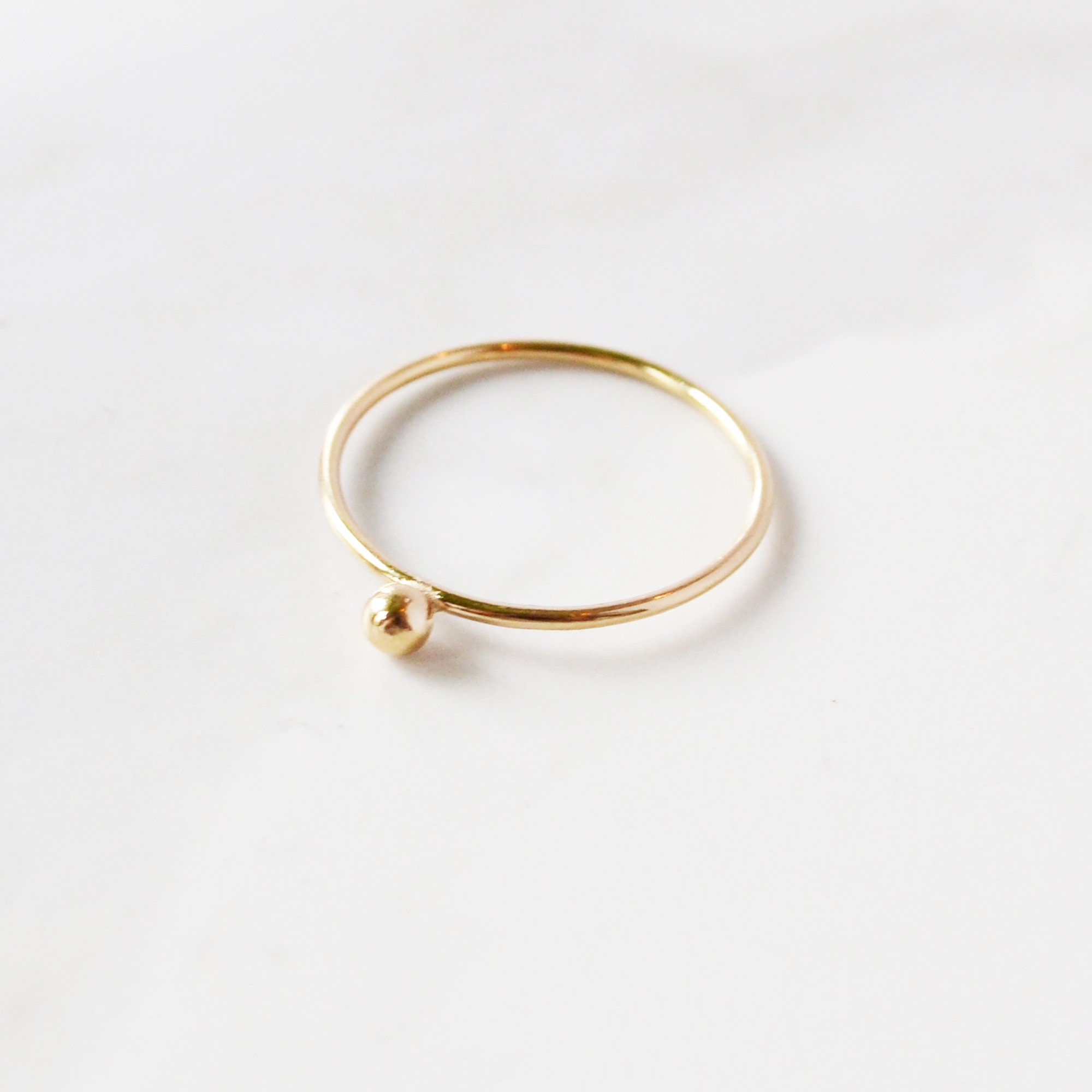 Gold Ball Ring Gold Filled Stacking Ring Gold Stacker | Etsy