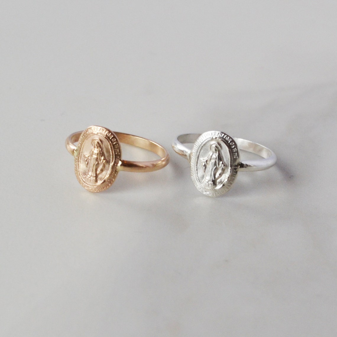 Small Mary Ring Sterling Silver Virgin Mary Ring Miraculous - Etsy