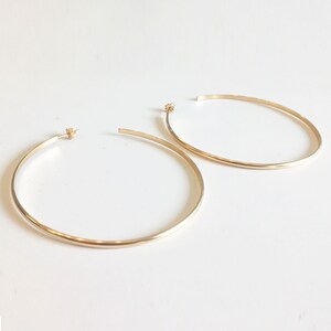 Oversized Gold Hoops, Large Hoop Earrings, Lightweight Simple Hoops, 3 ...