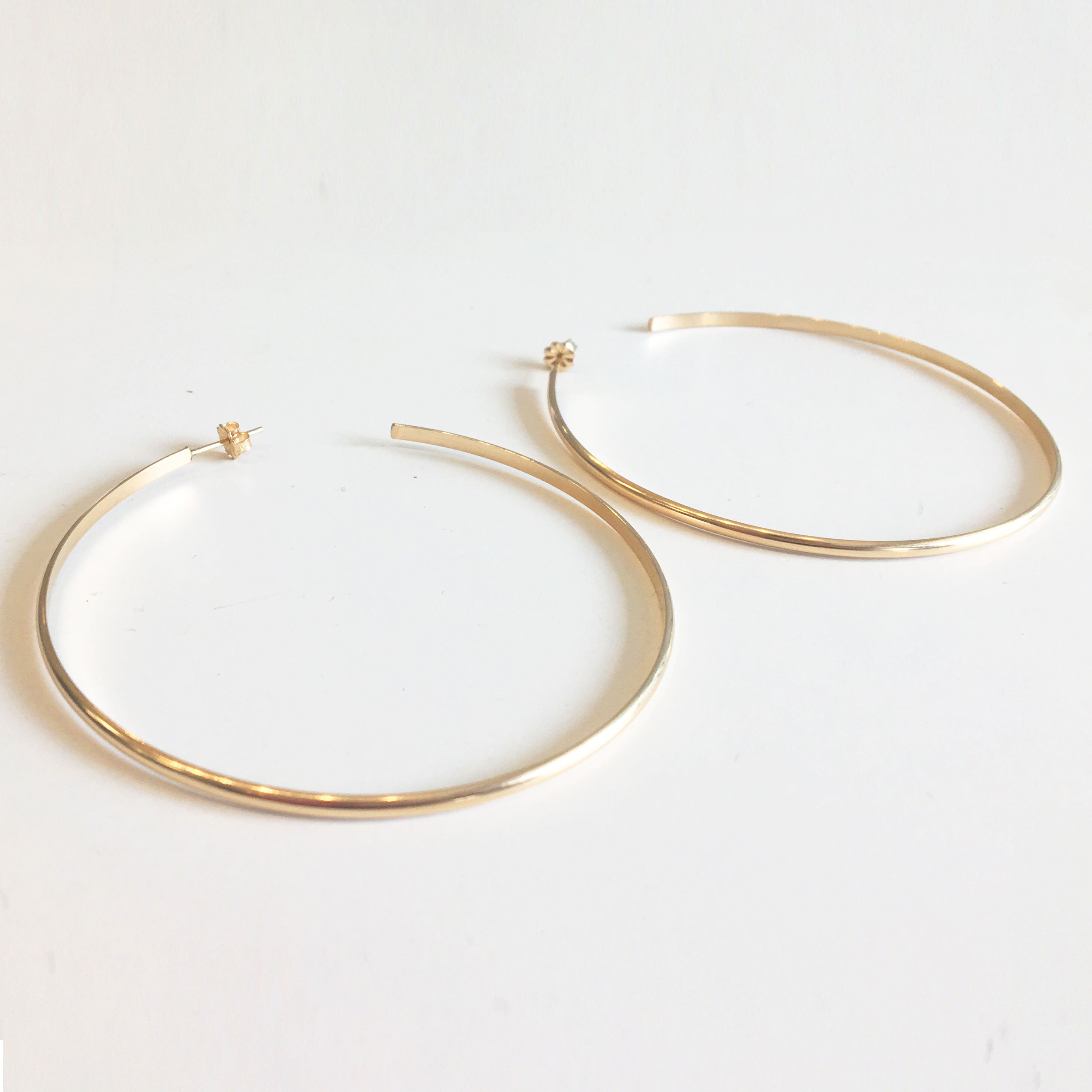 Oversized Gold Hoops Large Hoop Earrings Lightweight Simple - Etsy