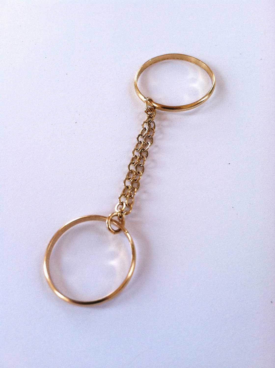 Handcuff Ring, Double Chain Ring, Double Band Ring, Connected Ring ...