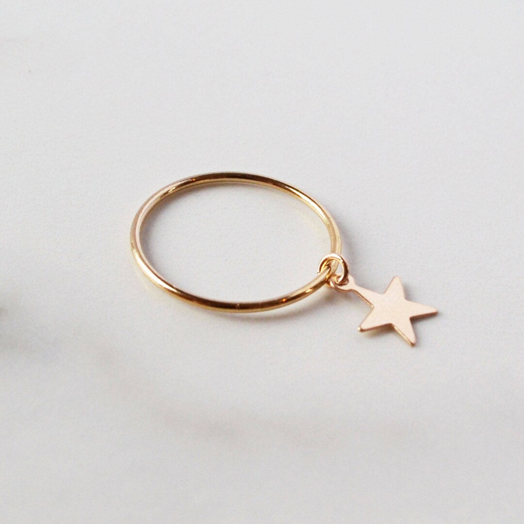 Celestial Star Ring, Gold Star Ring, Star Charm Ring, Gold Filled ...