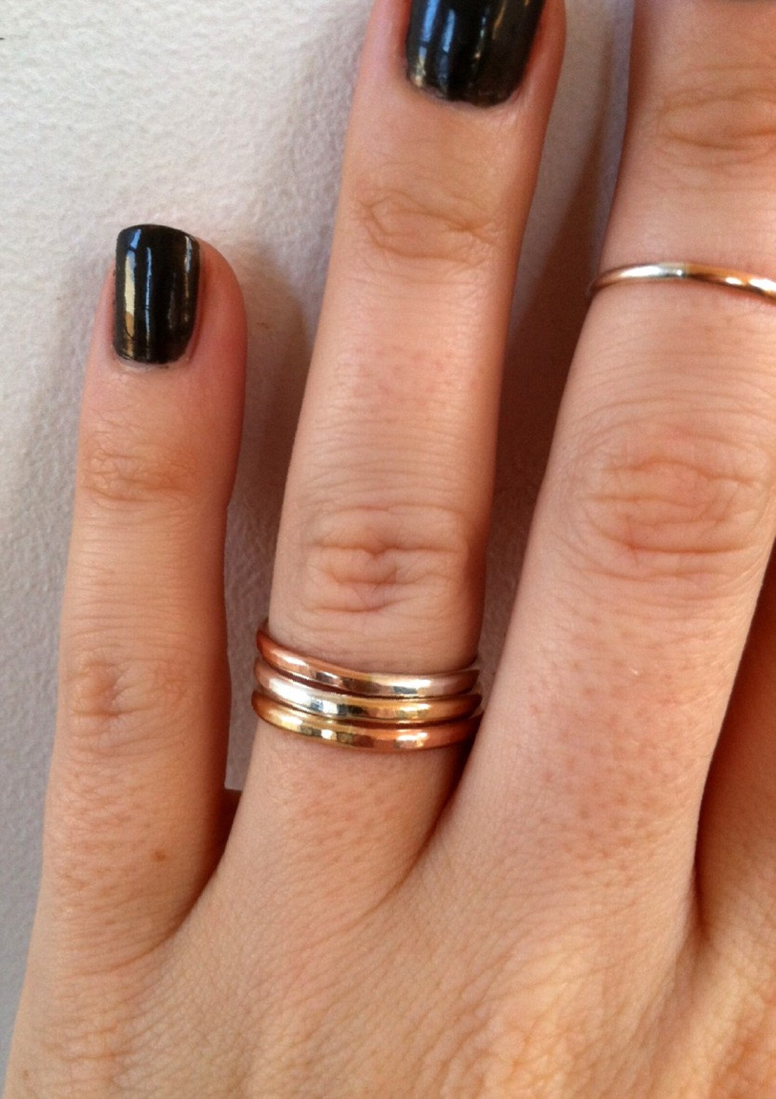 Set of 3 Aura Rings Stacking Ring Set 3 Metals in 1 Ring - Etsy